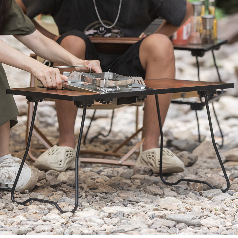 MEJA LIPAT ALOCS KD04SW STAINLESS FOLDING TABLE WITH WOOD PANEL – Hike ...