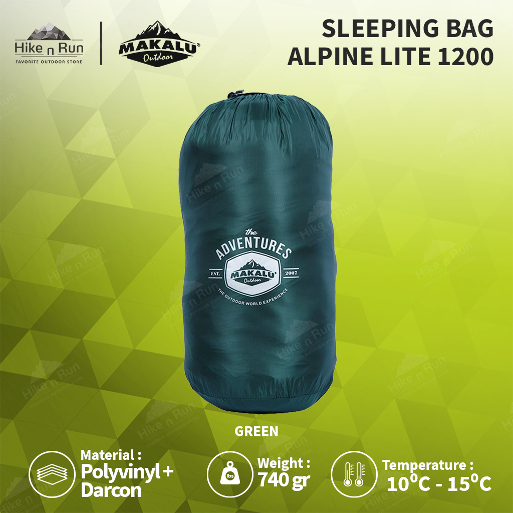 Sleeping Bag Makalu Ultralight Envelope Alpine Lite 1200– Hike n Run