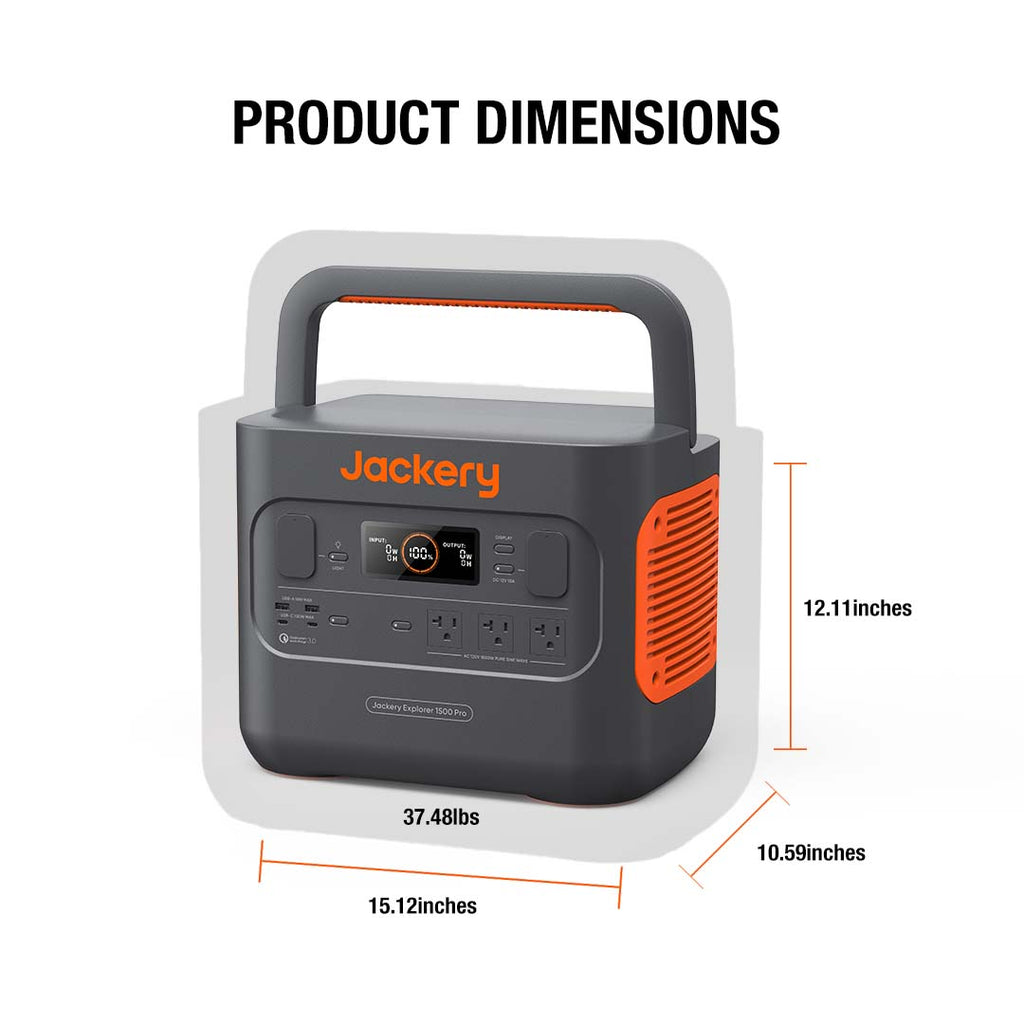 Jackery Explorer 1500 Pro Portable Power Station Solar Generator– Hike ...